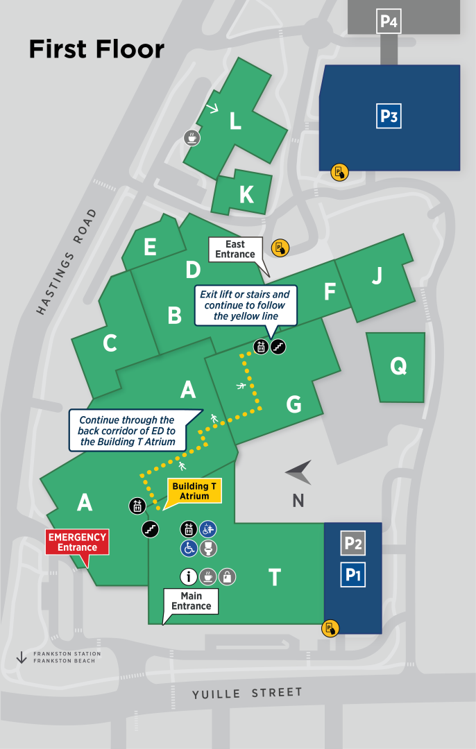 Peninsula University Hospital Map - Bayside Health Peninsula