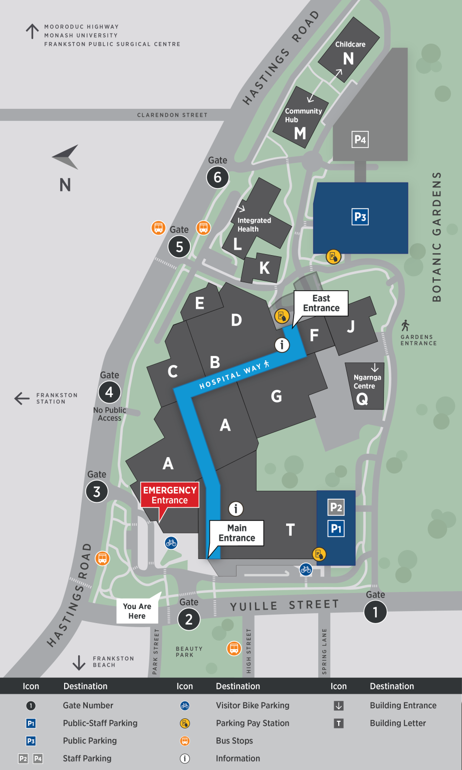 Peninsula University Hospital Map - Bayside Health Peninsula