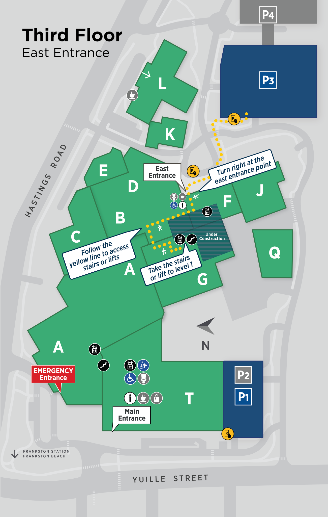 Peninsula University Hospital Map - Bayside Health Peninsula